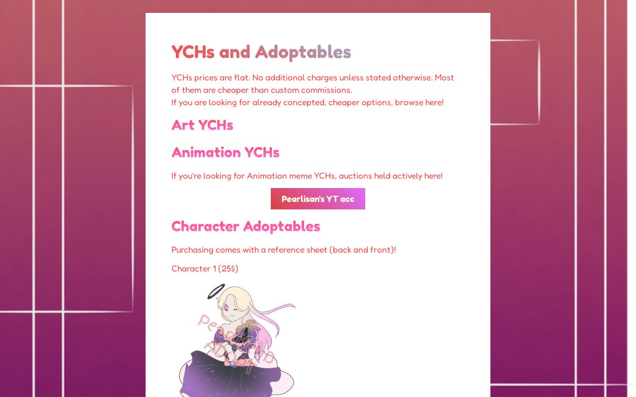 PearlifeND's YCHs and Adoptables